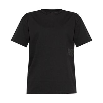 Alexander Wang Schwarzes Logo Tee T-Shirts und Polos - - Tops - Damen - Schwarzk - XS