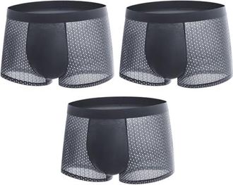 Generic Lot de 3 boxers pour homme, sous-v&ecirc;tements en maille douce et coupe id&eacute;ale en maille transparente, sexy, respirant, sans &eacute;tiquette qui gratte, L-5XL, 
