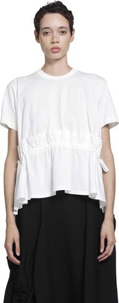 Comme Des Gar&ccedil;ons Gathered Cotton T-Shirt