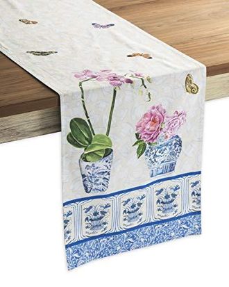 Maison d'Hermine Canton Chemin de Table 100 % Coton pour f&ecirc;tes D&icirc;ner Vacances Cuisine Printemps/&Eacute;t&eacute; (50cm x 150cm)