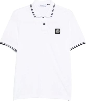 Stone Island Poloshirt mit Kontrastdetail - Weiß