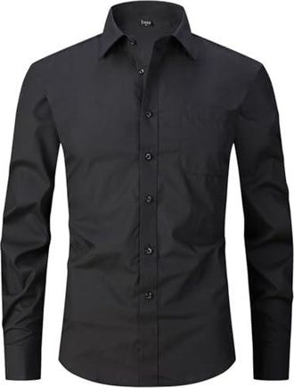 Generic Chemises Habill&eacute;es &Agrave; Manchettes Fran&ccedil;aises pour Hommes &Agrave; Rayures Ponctuelles &Agrave; Manches Longues Coupe R&eacute;guli&egrave;re Chemise daffaires Formelle Boutonn&eacute;e(Bl