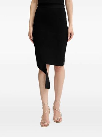 H&eacute;rve L&eacute;ger jupe mi-longue Alma &agrave; design asym&eacute;trique - Noir