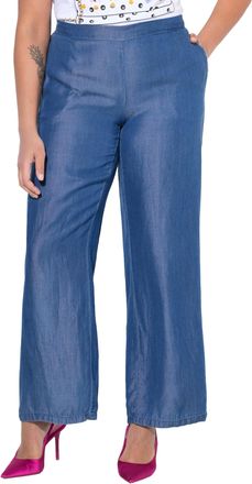 Miamoda Damen große Größen Übergrößen Plus Size Hose, weit und gerade, Lyocell Blue Denim 52 839339902-52