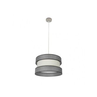 Fabrilamp Fabrilamp - H&auml;ngeleuchte Modell home Nickel mit grau-beigem Lampenschirm