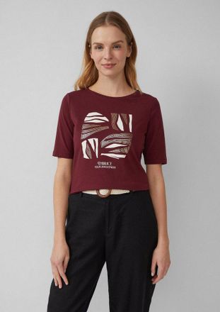 s.Oliver Kurzarmshirt T-Shirt Jersey-T-Shirt im Slim Fit mit Frontprint