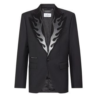 Philipp Plein Wollblazer Lord Passform Flame - - Jackets - Herren - Schwarzk - 2XL