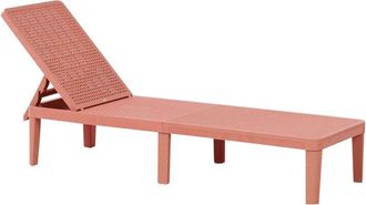 Beliani Sonnenliege OSSIMO mit Relaxfunktion Kunststoff Rot