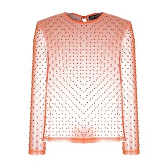 Siedres Desta Sheer Blouse - - Tops - Damen - Orange - M