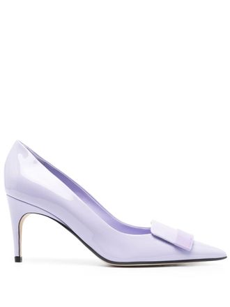 Sergio Rossi escarpins en cuir &agrave; appliqu&eacute;s - Violet