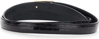 ERL Croc-Embossed Leather Belt - Black