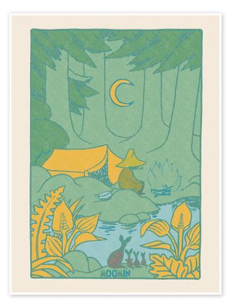 Posterlounge Es geht nichts über wildes Camping II Poster 50 x 70 cm Grün Wandbilder Wanddeko