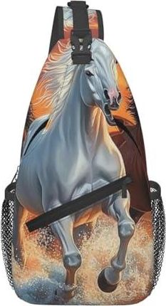 Generic Seaside Horse 5D Sac &agrave; bandouli&egrave;re de voyage pour homme Sac &agrave; dos de randonn&eacute;e