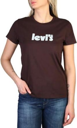 Levi's Femme The Perfect Tee T-Shirt, Poster Logo Chocolate Plum, S