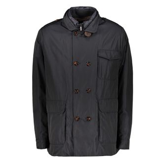 Moorer Veste matelass&eacute;e avec fermeture &eacute;clair et boutons - Homme - Vestes - Bleu - Taille: 5XL