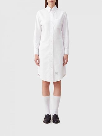 Thom Browne Robe-chemise mini en popeline de coton avec col boutonn&eacute;