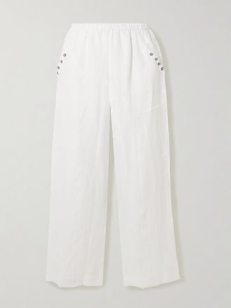 Deiji Studios Pantalon En Lin Lavé - Blanc