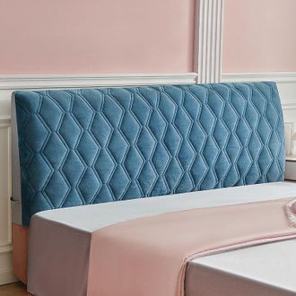 Generic Samtgesteppte Bettkopfteil Bezug Dicke, staubdichte Kopfteil Bezug Gepolsterte Schutzh&uuml;lle f&uuml;r Schlafzimmer Blau 190 cm (75 Zoll)