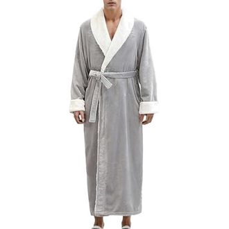 Generic Pyjama Homme Hiver Pyjama Polaire Homme &agrave; Capuche Zipp&eacute; Hiver Manches Longues V&ecirc;tement de D&eacute;tente Thermique Confort Maximal &agrave; la Maison