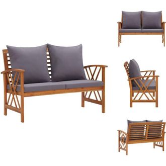 vidaXL Gartenbank mit Kissen 119 cm Massivholz Akazie - Gartenbank - Holzm&ouml;bel - Gartenm&ouml;bel - Outdoor M&ouml;bel - Esszimmerset