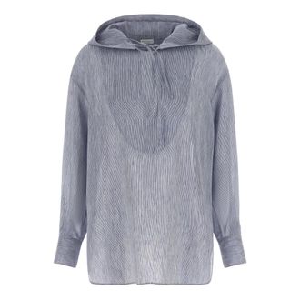 Brunello Cucinelli Hooded Shirt - - Sweatshirts & Hoodies - Damen - Blau - L