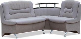 Rodnik Eckbank Arabika gepolstert, Sitzbank mit Ablage und Stauraum, Truhenbank, Farbe Braun/Milchkaffee