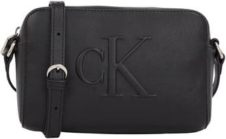 Calvin Klein Sac &agrave; Bandouli&egrave;re Femme Sculpted Camera Bag avec Logo, Noir (Black), Taille Unique
