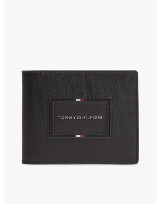 Tommy Hilfiger Porte-cartes en cuir &agrave; deux volets - Noir