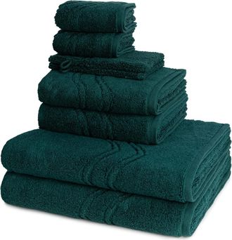 ROSS 8 teiliges Frottier-Set - Cashmere Feeling (2 X Wasch- 2 X G&auml;ste- 2 X Dusch- 2 X Handtuch im Set) - 520 g/m2 - Baumwolle - Walkfrottee - saugstark - w