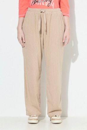 Ulla Popken Schlupfhose Cord-Schlupfhose Rose weites Bein Elastikbund