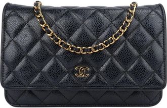 Chanel Crossbody Bags - Chanel Quilted Caviar Leather Wallet On Chain Cros - Gr. unisize - in Blau - f&uuml;r Damen
