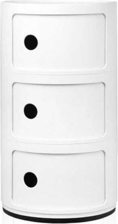 Kartell Meuble modulaire 3 éléments en ABS avec base ronde, Blanc Kartell 0496703