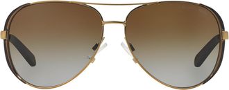 Michael Kors Damen Chelsea MK5004 Sonnenbrille, Braun (gold/braun-braun verlauf polarisiert 1014T5), Large (Herstellergr&ouml;&szlig;e: 59)