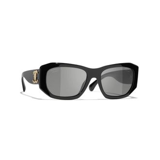 Chanel Rechteckige Sonnenbrille - - Accessories - Damen - Schwarzk - 55 MM