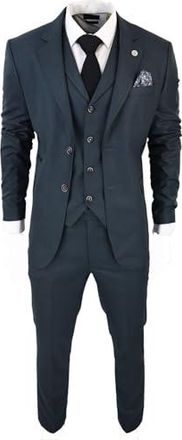 TruClothing Costume Homme 3 Pièces Classique à Carreaux Prince de Galles Mariage Bureau Rétro Chic - Vert Olive 50