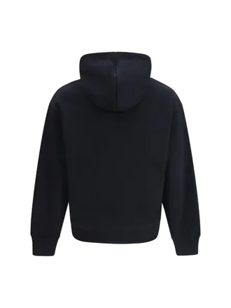 Maison Kitsun&eacute; Logo-Embroidered Cotton Hoodie - Black
