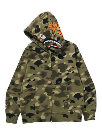 A Bathing Ape hoodie zipp&eacute; &agrave; motif camouflage - Vert