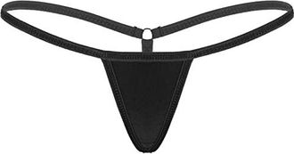 dPois Mini String Ficelle Femme Sexy Érotique Micro Bikini G-String sous-Vêtements Slip Taille Basse Tanga Lingerie Erothique Sexy Hot Noir Taille Unique