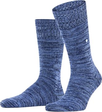 Burlington Herren Socken Knitting Hill M So Wolle Baumwolle gemustert 1 Paar, Blau Marine 6120, 40-46