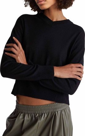 Benetton Damen Maglia Scollo V M/L 102hd4032 Pullover, Schwarz, L