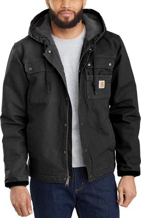 Carhartt Work in Progress Herren Relaxed Fit Washed Duck Sherpa-gef&uuml;tterte Utility-Jacke Arbeitsoberkleidung, schwarz, Medium/Hoch