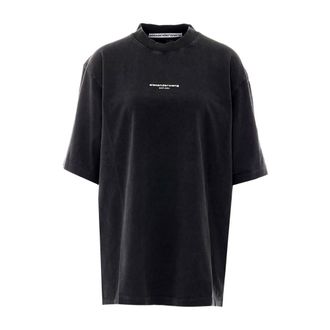 Alexander Wang T-shirt &agrave; manches courtes avec logo imprim&eacute; - Femme - Tops - Noir - Taille: 36 FR