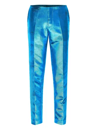 Maison Margiela pantalon de tailleur à fini métallisé - Bleu