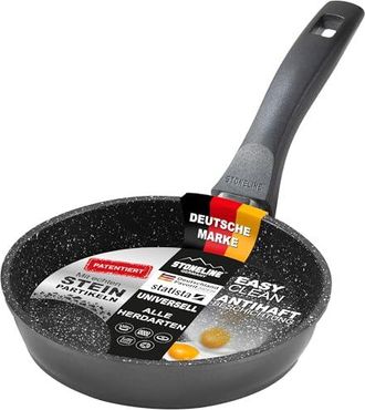 STONELINE Po&ecirc;le &agrave; frire 14 cm, Po&ecirc;le &agrave; Omelette, Po&ecirc;le &agrave; Rev&ecirc;tement Antiadh&eacute;sif avec de vraies particules de pierre, adapt&eacute;e &agrave; toutes les plaques de cuisson y c