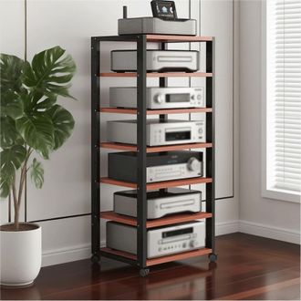 Generic Audio-Rack-Tower Hochleistungs-Audiokomponenten-Rack, beweglicher Plattenspieler-DVD-CD-Audio-Rack-Turmhalter mit Verstellbarer Holz-Gewichtskapazität