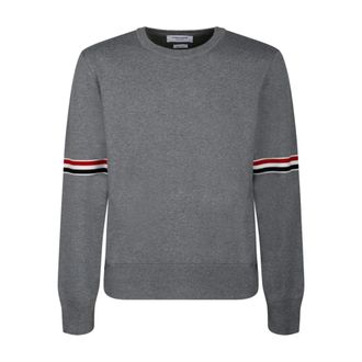 Thom Browne Cotton Milano Stitch Stripe Pullover - - Knitwear - Herren - Grau - XL