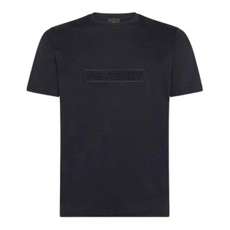 Peuterey Blaues Logo-T-Shirt mit Relief - - Tops - Herren - Blau - 2XL
