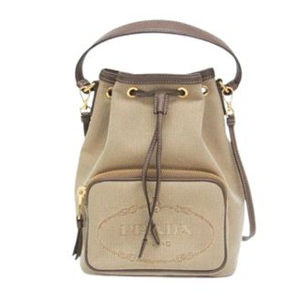 Prada Sac &agrave; cordon Pre-owned &agrave; logo jacquard - Femme - Pre-owned - Beige - Taille: ONE Size