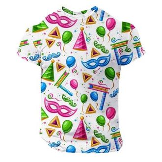 Generic Chemises de carnaval pour homme - Chemises de fête hawaïenne - Doux et confortable - Coupe ajustée - Imprimé tendance - Festival - En élasthanne, a-vi