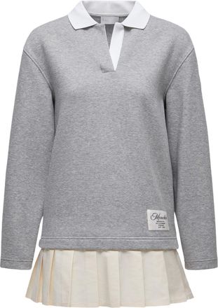 Moncler Robe polo plissée en coton mélangé